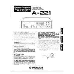 Pioneer a-221 amplifier specs